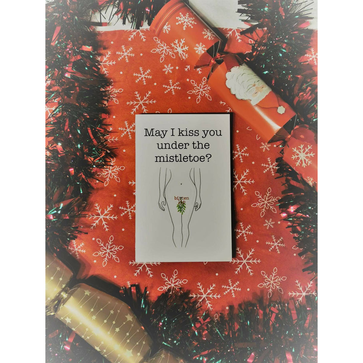 Mistletoe Card – Bitten Lip